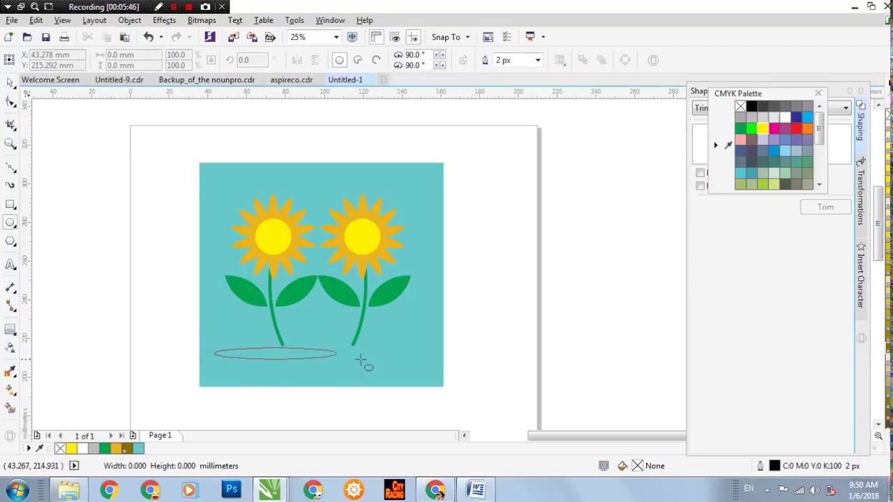 Tutorial Dasar Coreldraw #12  Menggambar bunga matahari