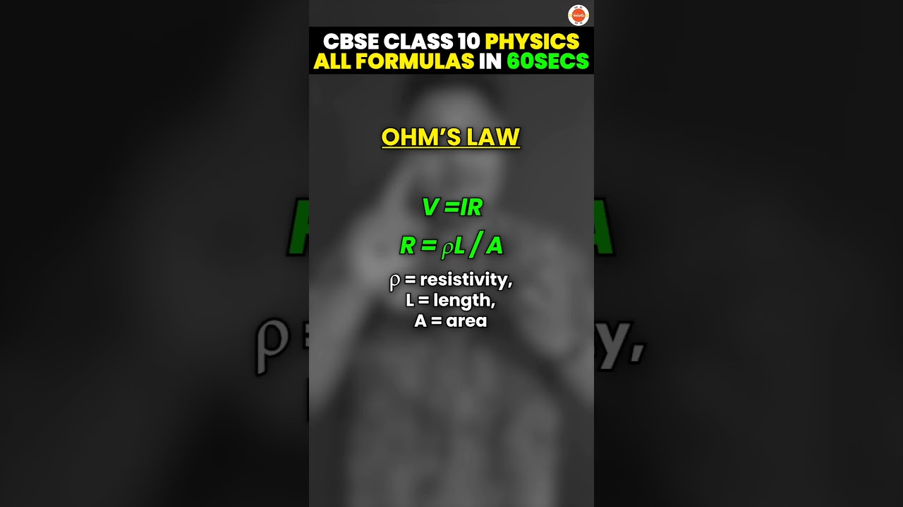 Class 10 Physics All Formulas in 60 Seconds! | CBSE 2024 | Abhishek Sir