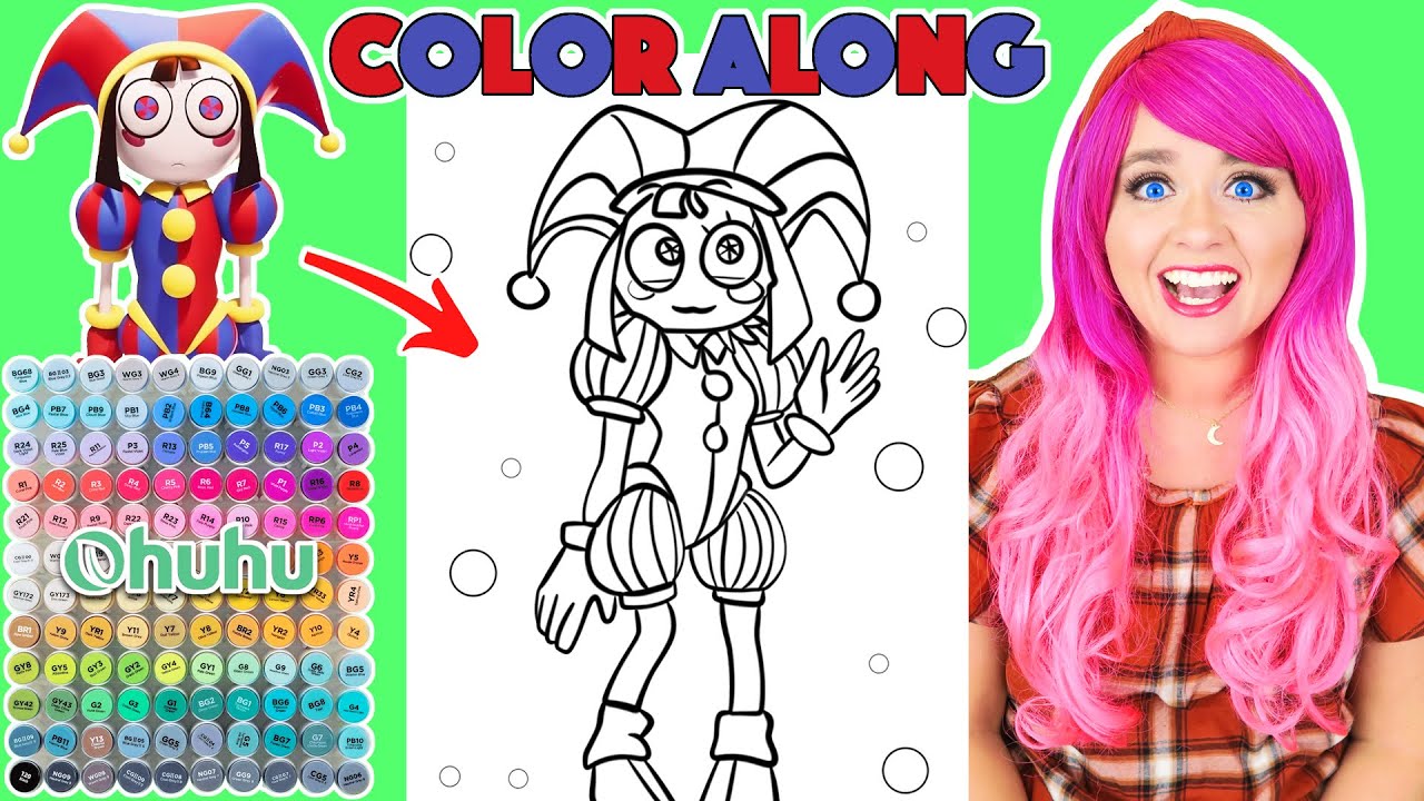 Color Pomni from The Amazing Digital Circus With Me | COLOR ALONG WITH KIMMI