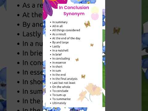 In Conclusion Synonyms | Learn English | #shorts #trending