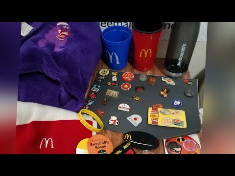 MY 8 YEAR COLLECTION of McDonald's merch (pins clothes cups umbrella and more!)