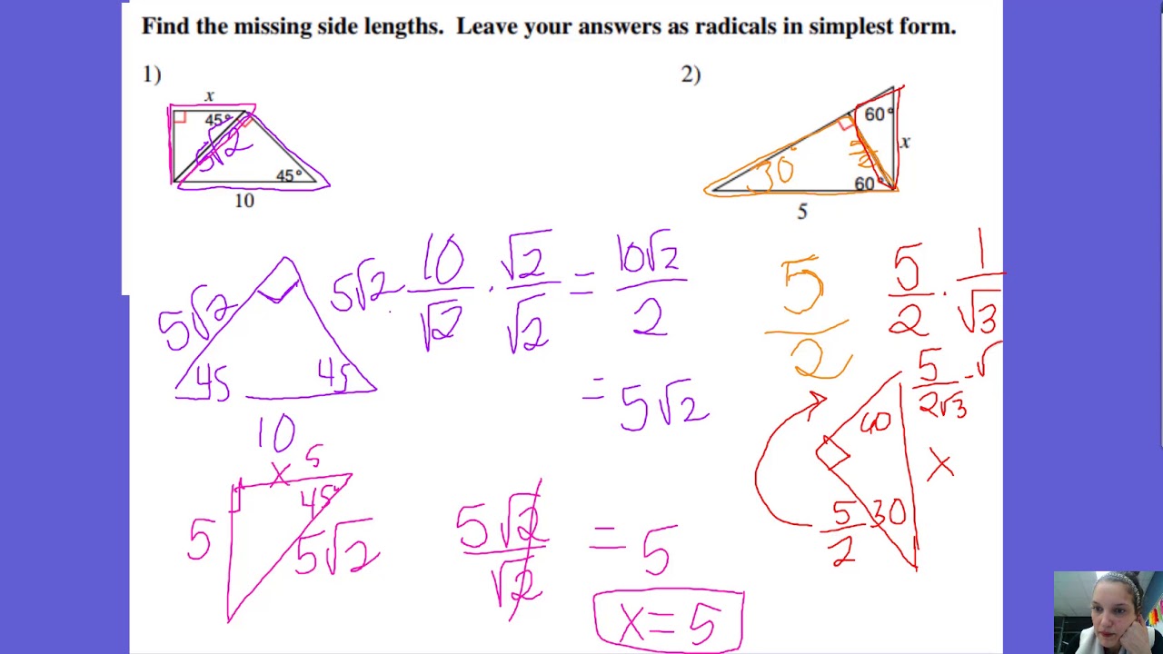 8.3 Multi-step Special Right Triangles