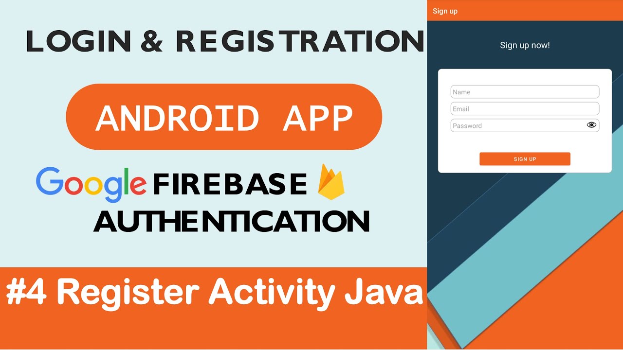 #4 Register Activity Java | Login and Register Android App with Firebase Authentication using Java