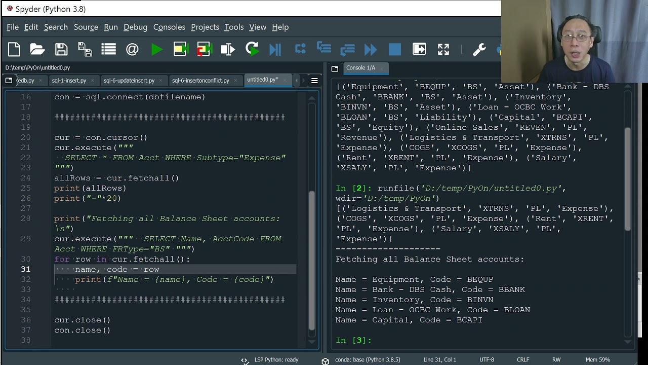 Python Programming - Python SQLite T04 - Retrieve, Sort, Search (Part 2/3)
