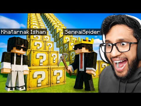 REALISTIC LUCKY BLOCK STAIRS IN MIENRCAFT WITH SENPAI SPIDER