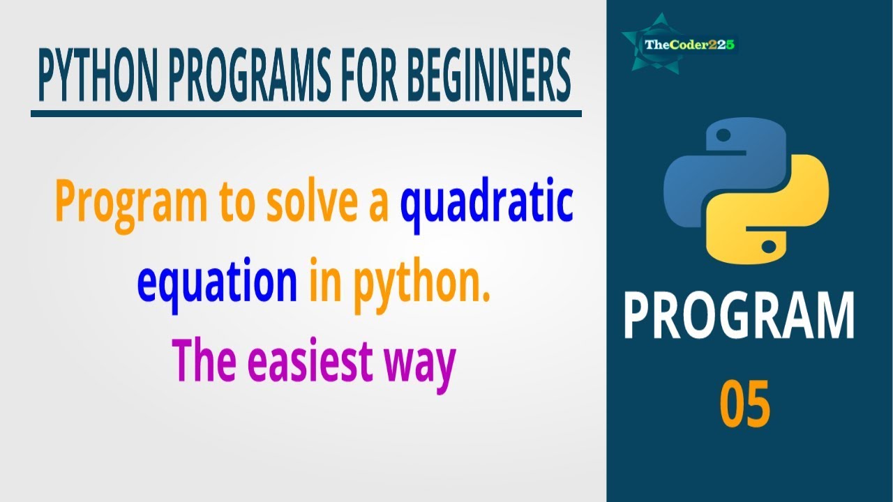 PYTHON PROGRAM-05 : program to compute quadratic equation