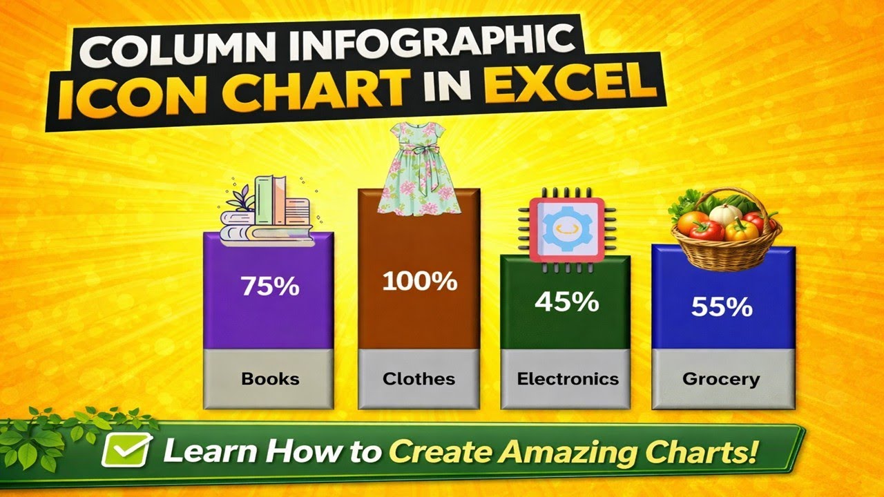 Column Infographic Icon Chart in Excel | Step-by-Step Tutorial