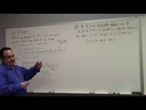 Lie Algebras: definition, examples, Lie subalgebra, ideals, adjoint homomorphism, 3-27-23 part 1