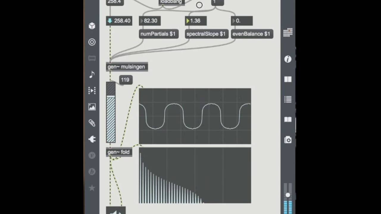 Test of Simple Additive Synthesis in Max 7 using Gen