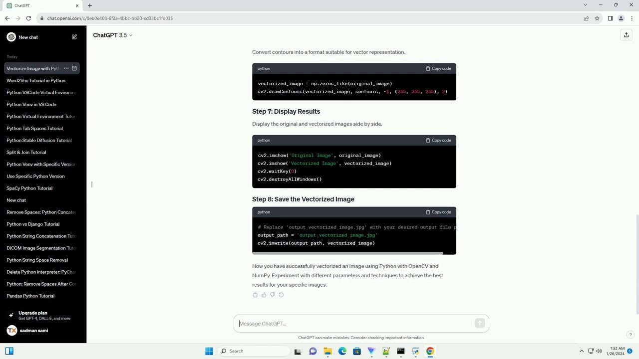 how to vectorize an image in python
