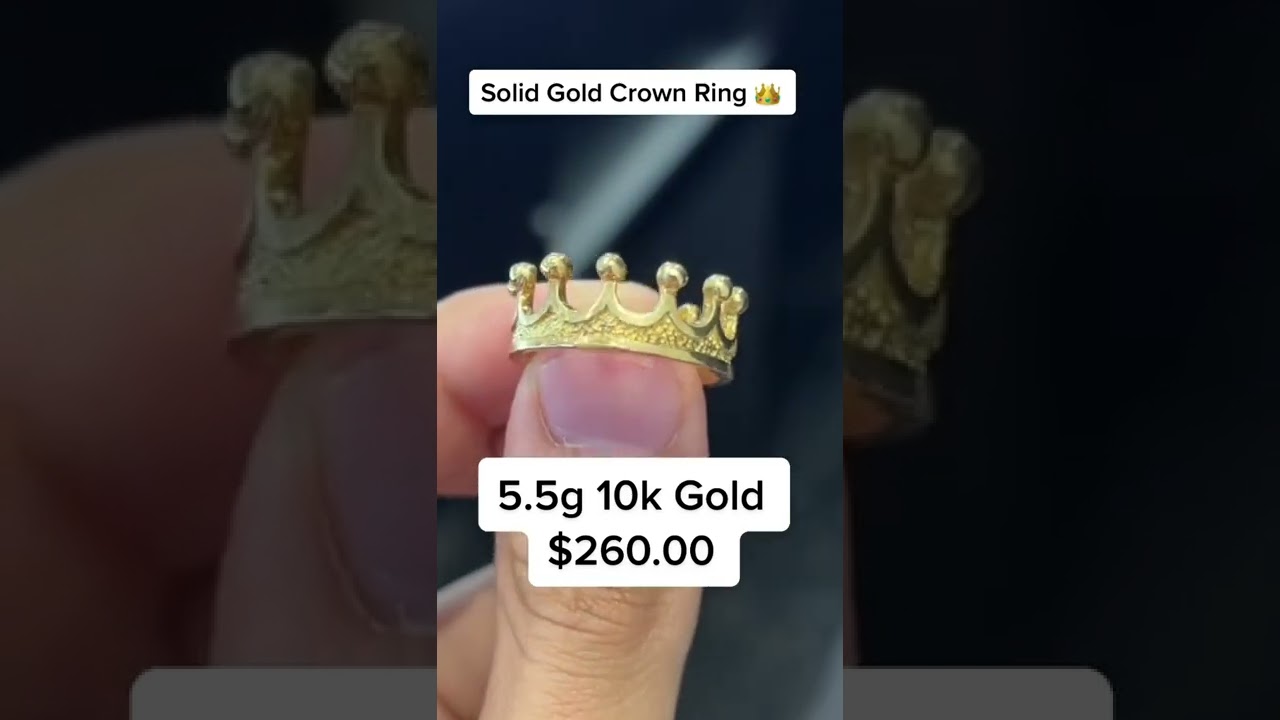 Solid Gold Crown Ring by Ijaz Jewelers