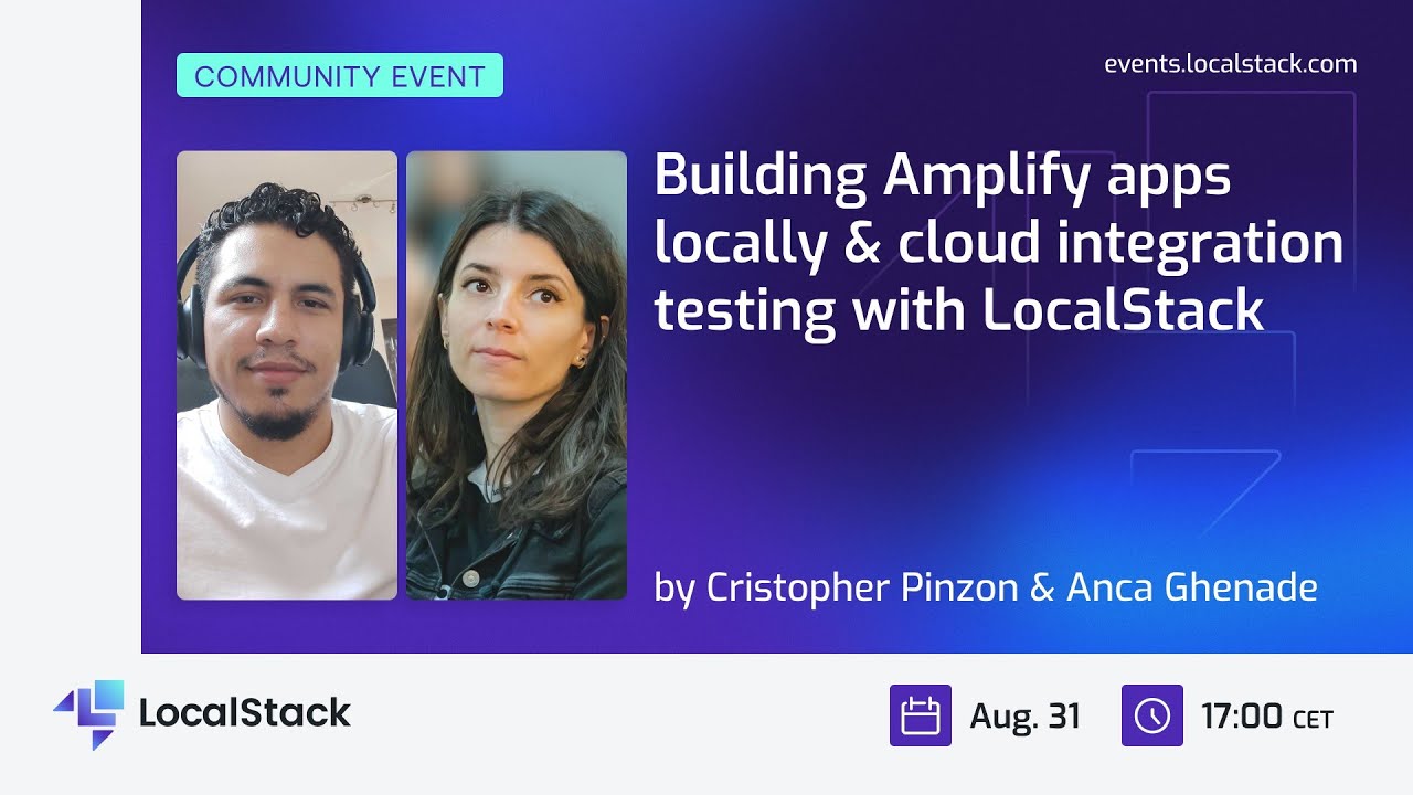 Community Event — Building Amplify apps locally & cloud integration testing with LocalStack!