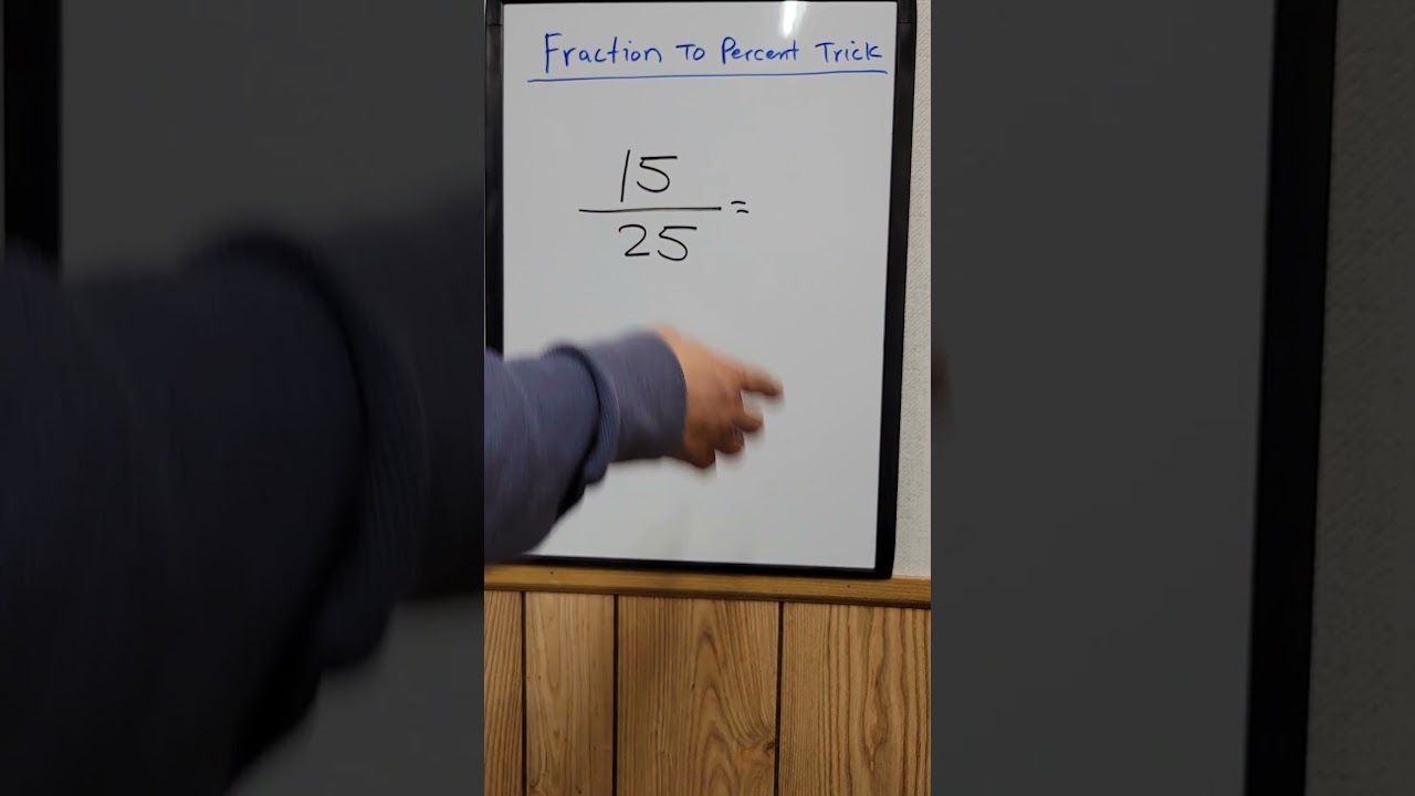 Converting Fraction To Percent Trick #maths #mathematics #math #fraction #percentage