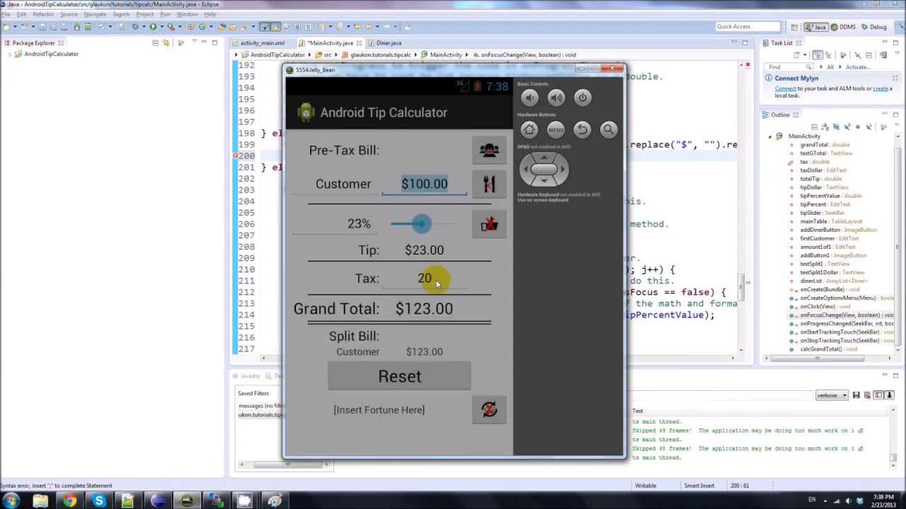 Android Tip Calculator Tutorial, Chapter 3: Java - Part 22