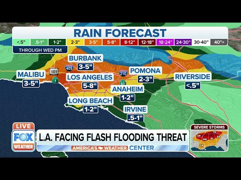 Los Angeles Expected To Get 5-8 Inches Of Rain Wednesday