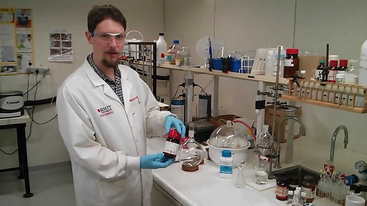 Video of Matthew Leonard opening p-anisidine from Sigma-Aldrich