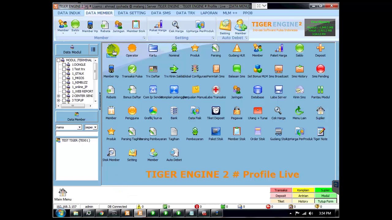 Tiger Engine Tutorials - Setting Dompet pulsa XL | Software pulsa