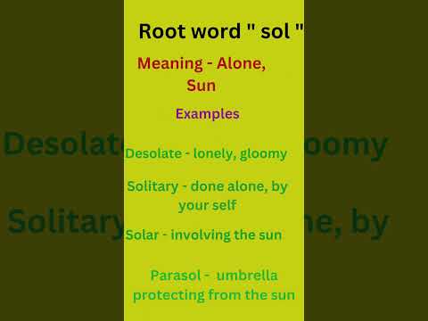 root word "sol " | #english #vocabs learn vocab for competitive exam