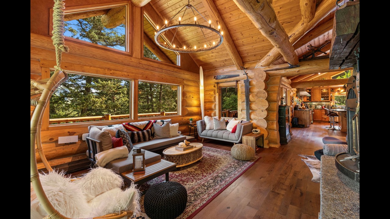 Inside a Luxury Log Chalet Hidden in the Montana Forest | Mountain Retreat on 7 Acres