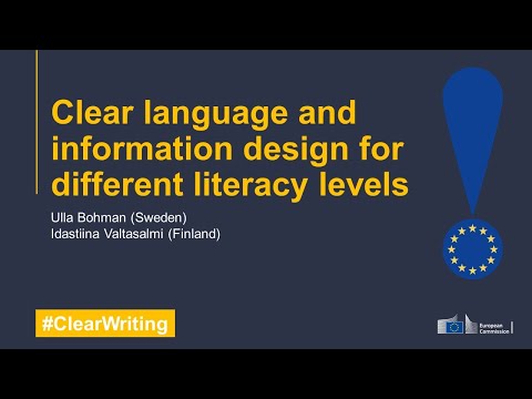 CW4EU - Workshop: information design and clear language for different literacy levels