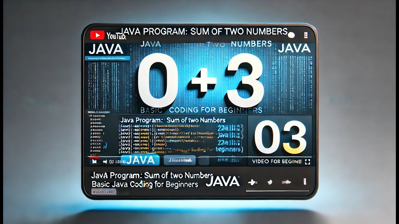 03 Java Program to Add Two Numbers | Basic Java Programming for Beginners