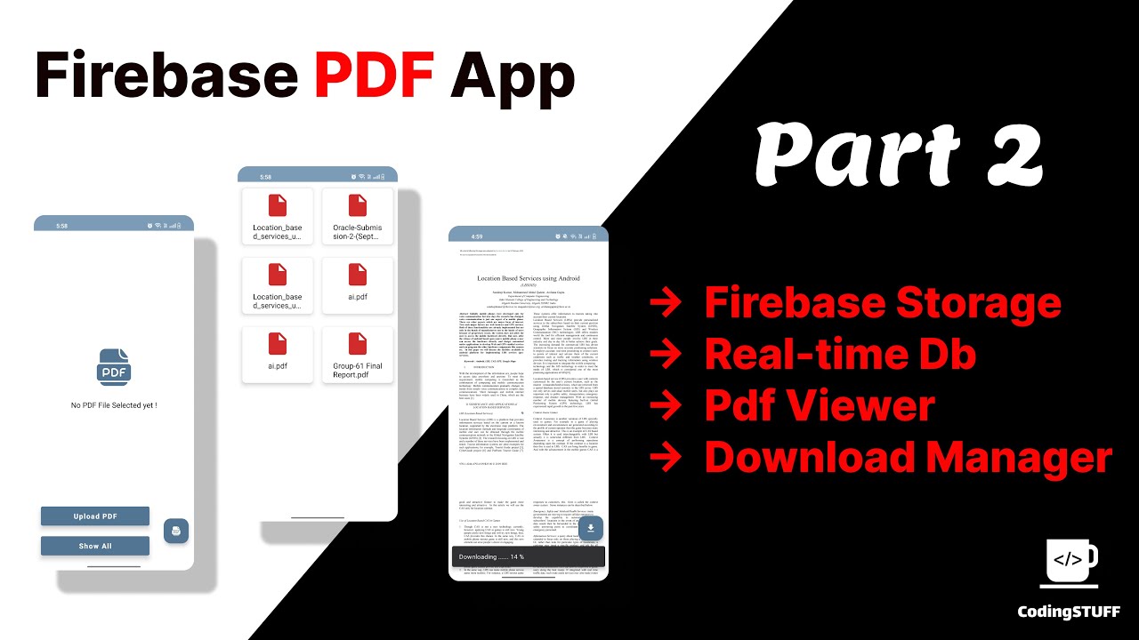 Firebase PDF App Part 2 - Uploading PDFs To Firebase Storage and Adding Download Url to Realtime DB