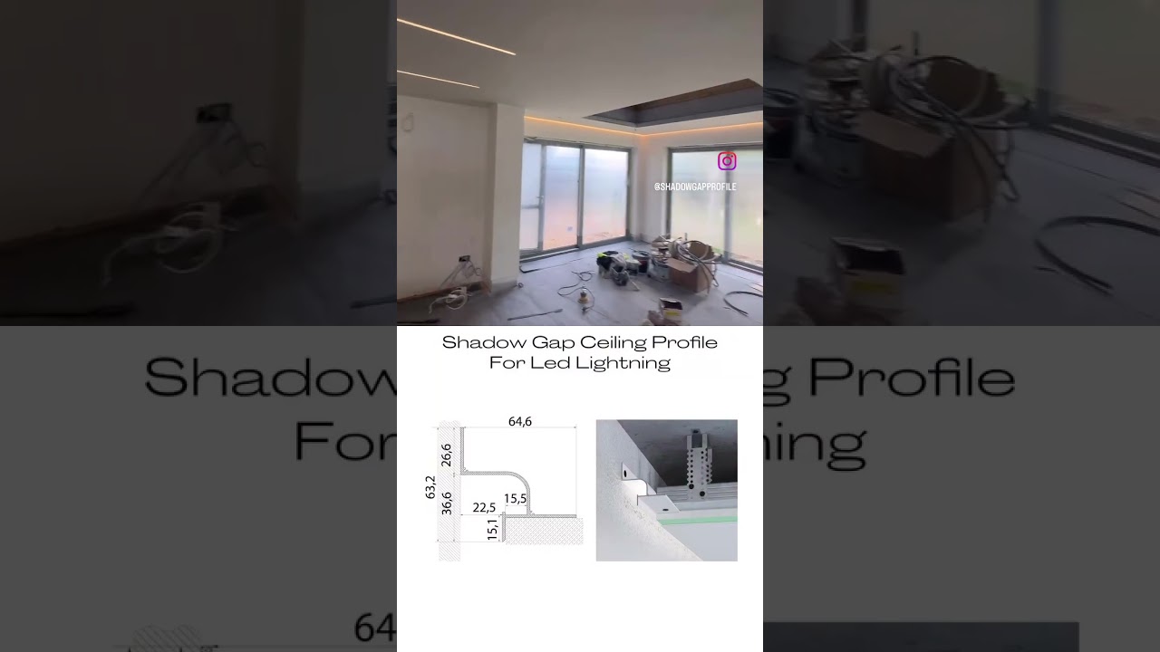 Shadow gap ceiling profile, interior design. #renovation #designideas #homedesign