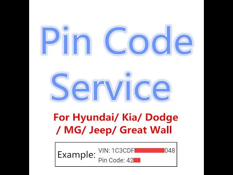 Pin Code Service Pincode For Hyundai/ Kia/ Dodge/ Jeep/ MG/ Great Wall