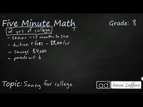 8th Grade Math Saving for College
