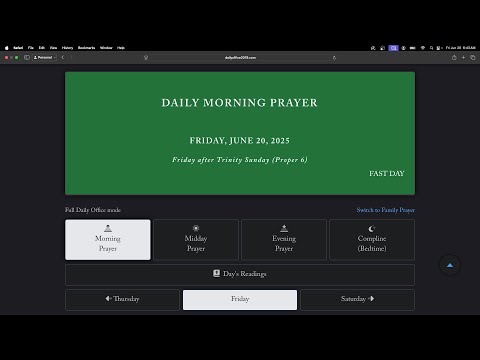 Morning Prayer & Litany, Friday 20 June 2025, BCP 2019: Psalms 102-103, Judges 3, Galatians 5