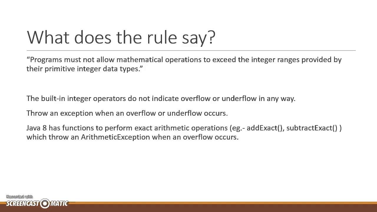 IIITD Secure Coding Java Rule: NUM00-J
