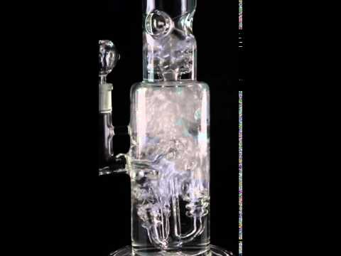"The Pagoda" Showerhead Perc Straight Tube Water Pipe with Splashguard