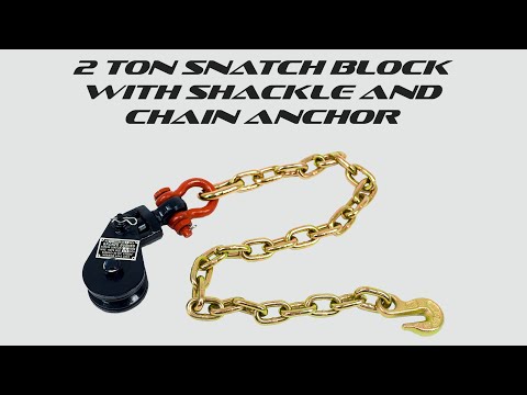 2 Ton 3" Snatch Block with Shackle and Chain Anchor (2 Pack)