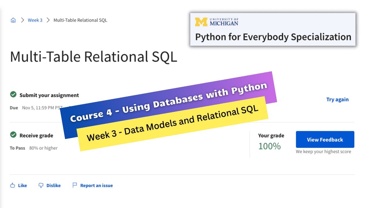 using databases with python week 3 assignment || Python for Everybody Specialization
