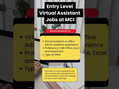 Entry Level Virtual Assistant Job at MCI #shorts #jobs #hiring #workfromhomejobs #remotework