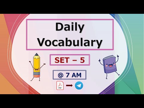 Daily Vocabulary | SET - 5 | Learn Important English Words Everyday @ 7AM