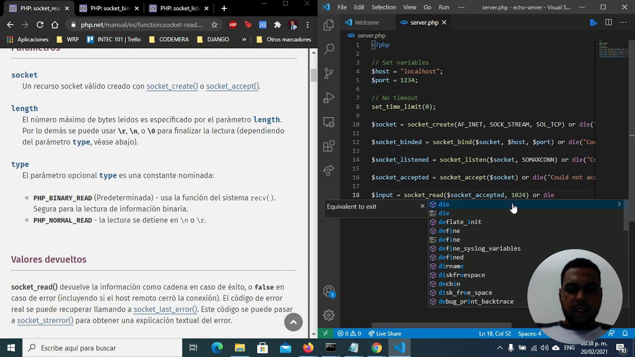 Socket Programming - Echo Server in PHP (Spanish)