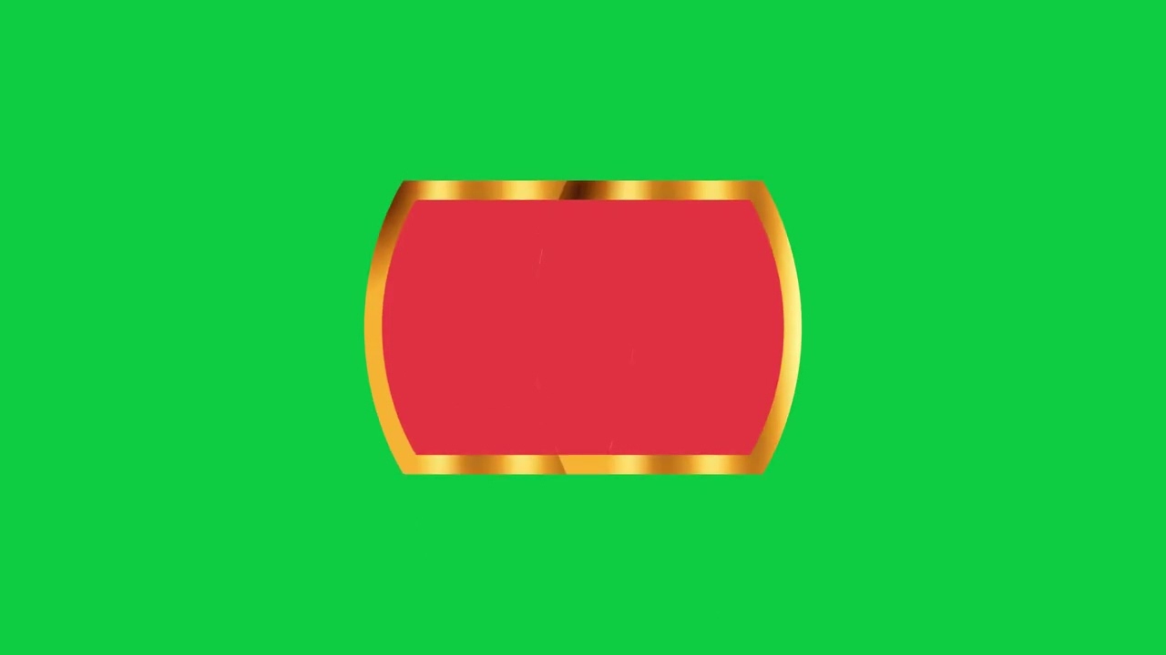 Realistic Border with Golden Hexagon Frame Animation | Green Screen