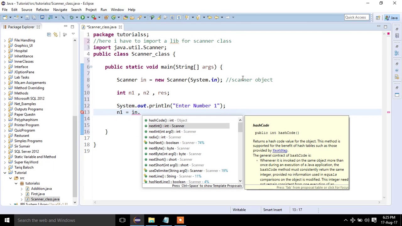 3.Addition Program Using Scanner Class in Java