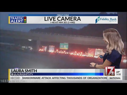 All lanes of I-40 WB closed near the Beltline in Raleigh