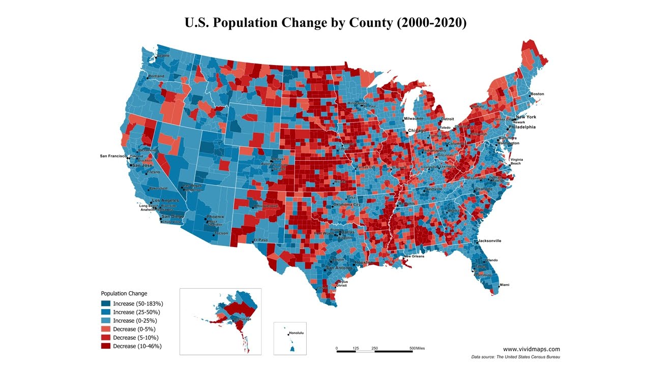 U.S. Population Change by County