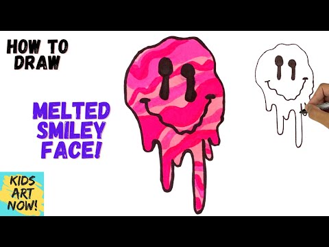 How to Draw a Melted Smiley Face! - Step by Step