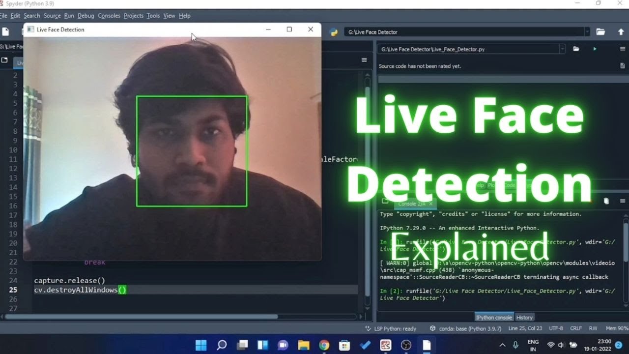 Real Time Face Detection in Python with OpenCV Using WebCam (2022)