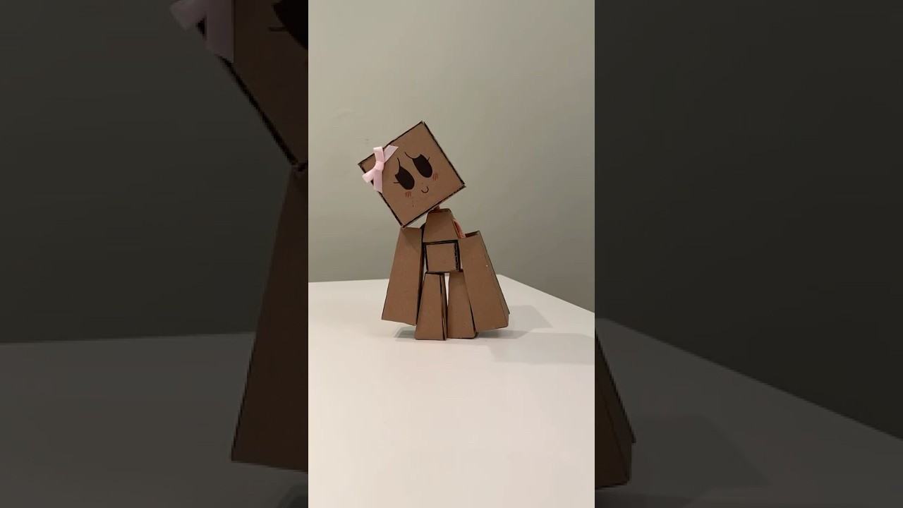 cardboard ragdoll tutorial 📦🩷 #diy #paperdoll #tutorial #ragdoll #craft #fy #trend