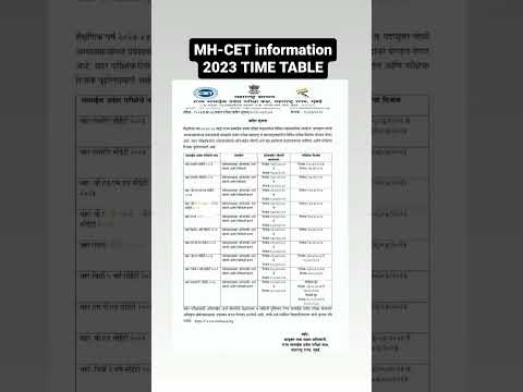 MH-CET TIME TABLE