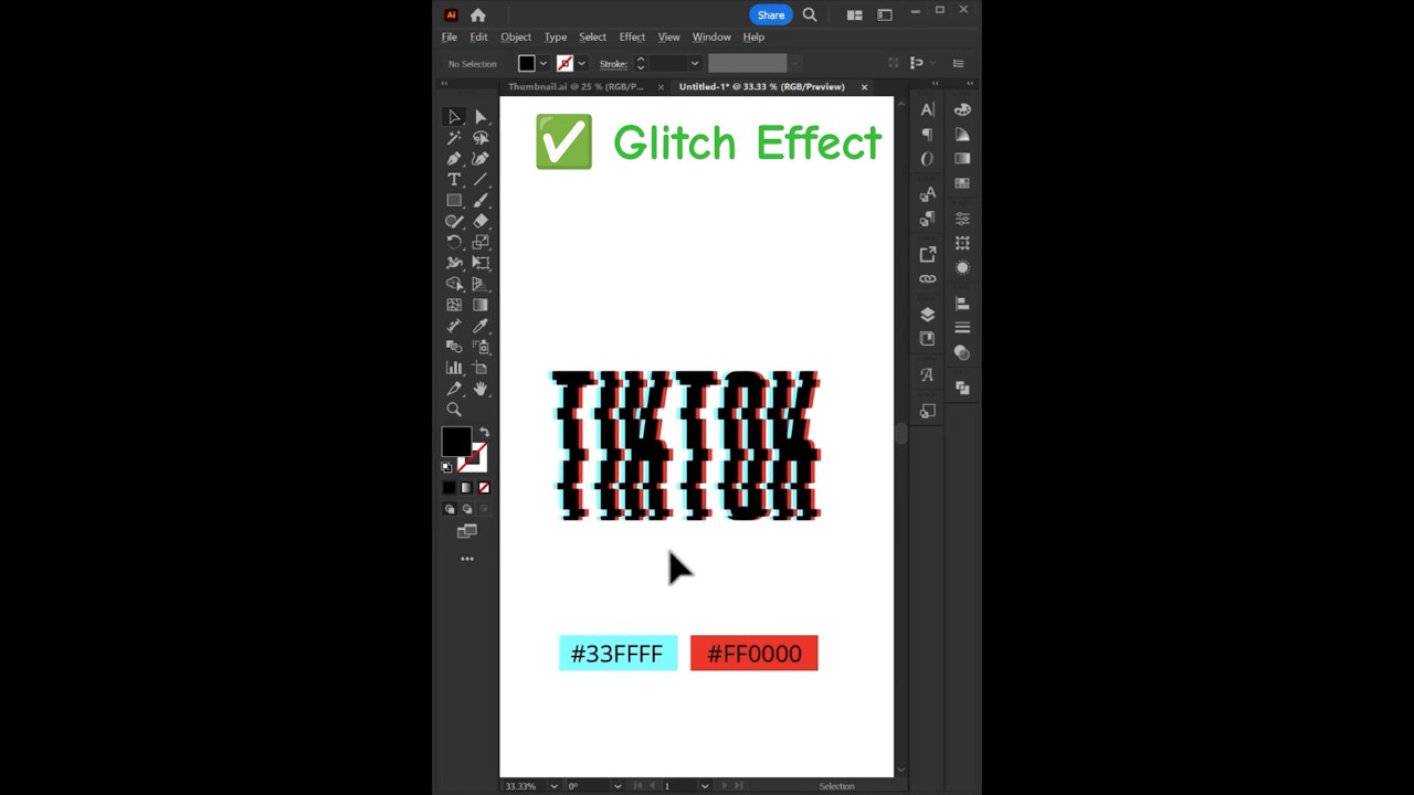 Easy Glitch effect in adobe illustrator beginner guide #adobeillustrator #tutorial #beginners