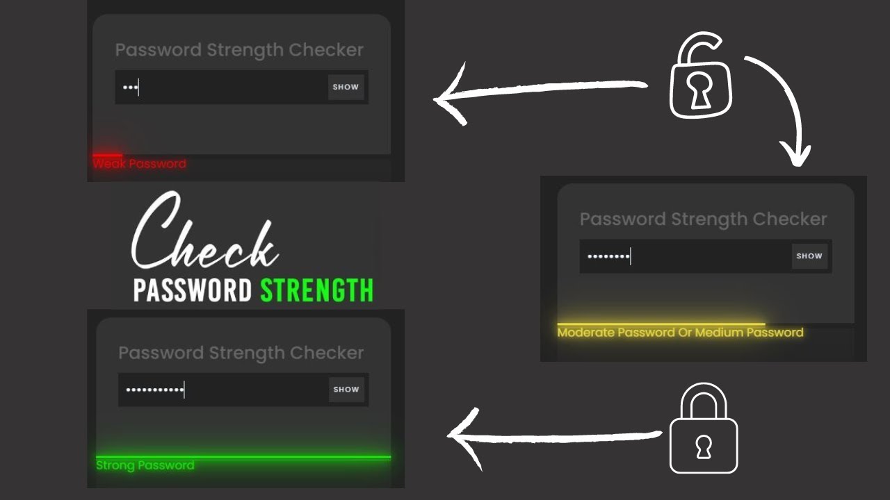 Password Strength Checker in JavaScript || Password Strength Checker Using JavaScript