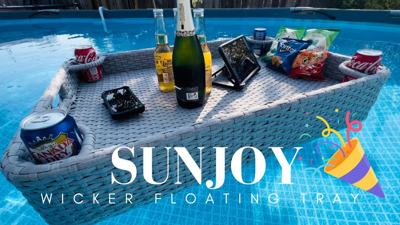 Review and Demo of this Sunjoy Wicker Floating Pool Tray