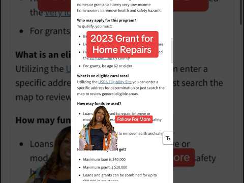 Single Family Housing Repair Grant/Loans #shorts