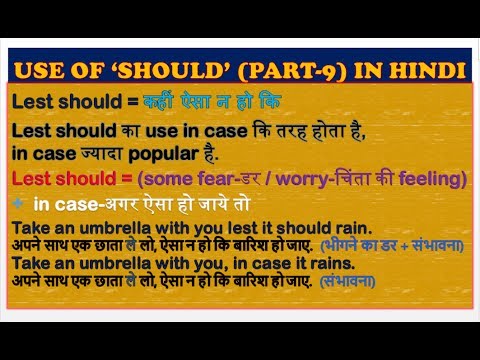 Use of Lest should in Hindi by Jamshed